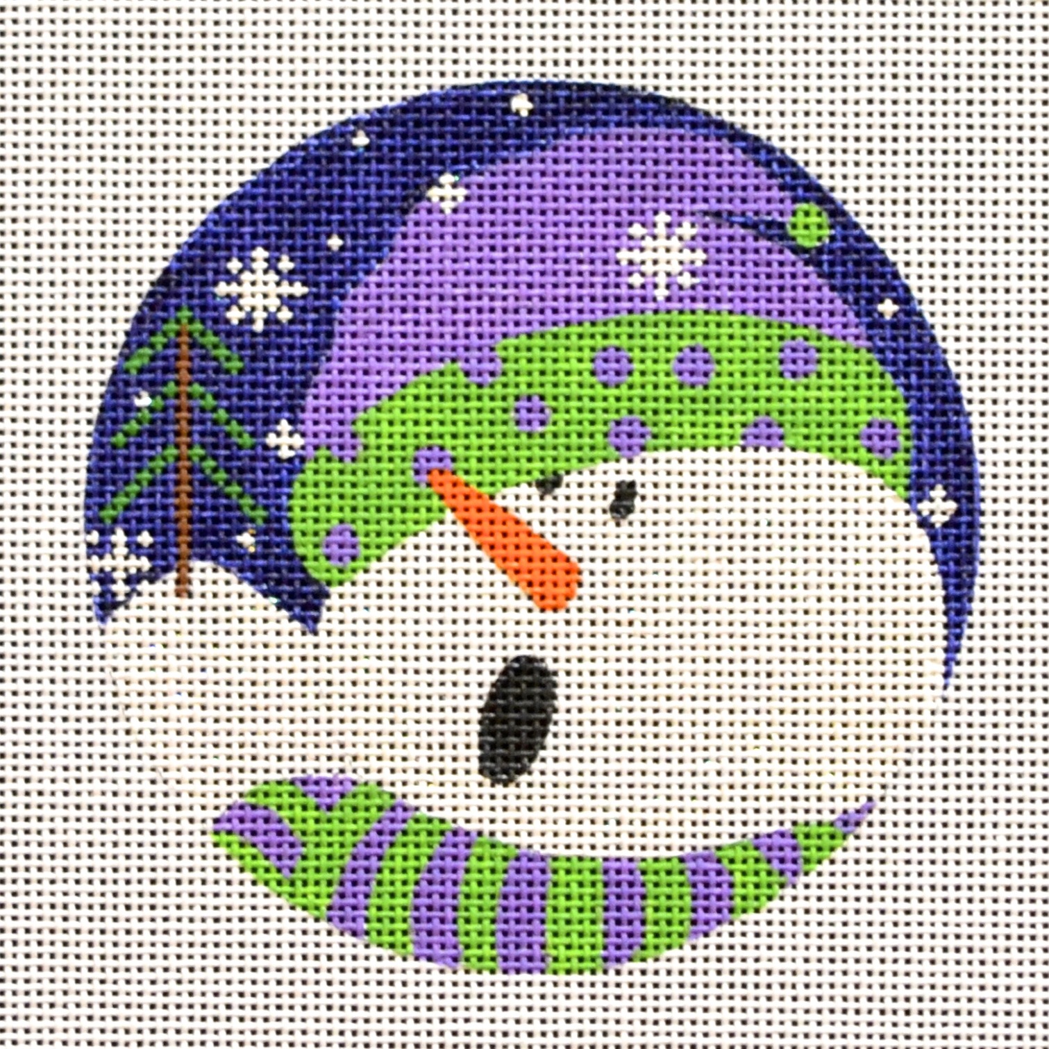 Snowmen Needlepoint Designs, Needlepoint Canvases | Snowmen with Hats ...