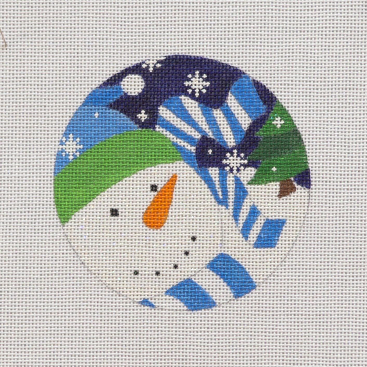 Snowmen Needlepoint Designs, Needlepoint Canvases | Snowmen with Hats ...