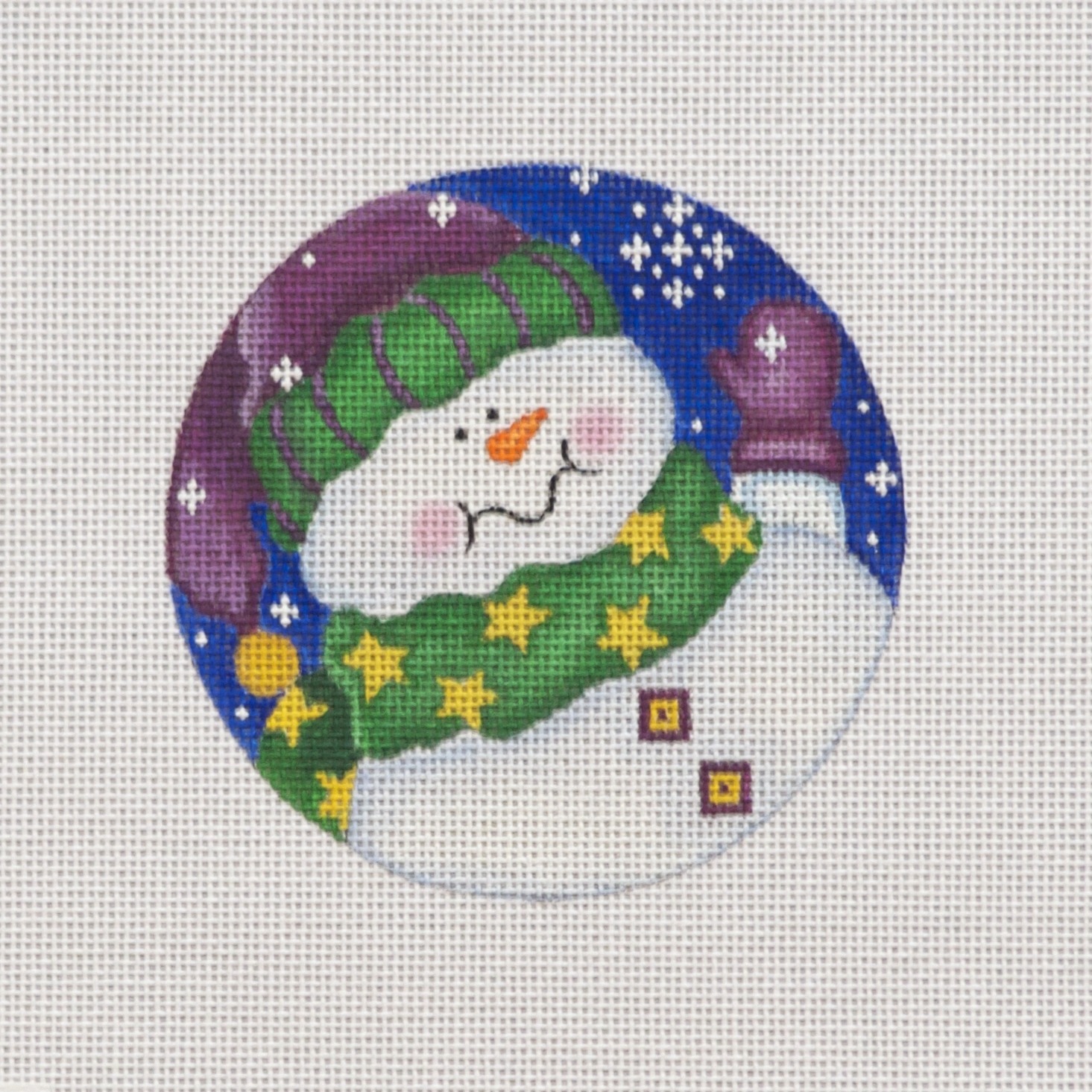Snowmen Needlepoint Designs, Needlepoint Canvases | Snowmen with Hats ...