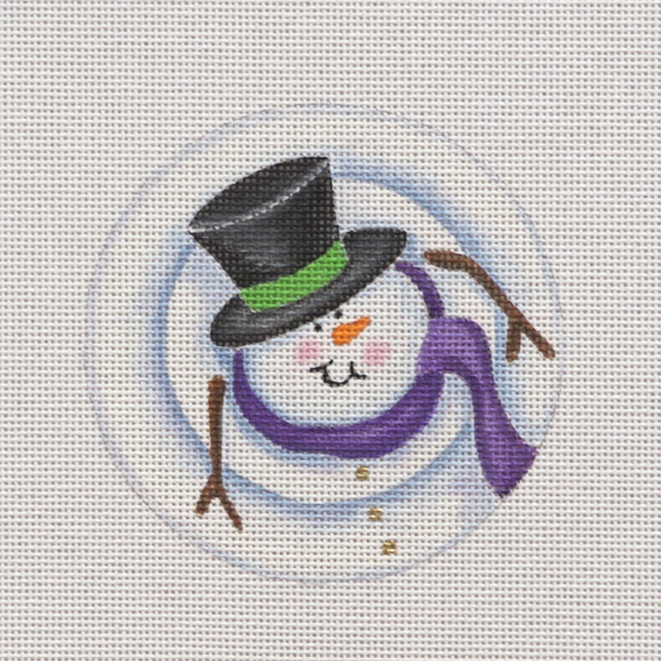 Snowmen Needlepoint Designs, Needlepoint Canvases | Snowmen with Hats ...