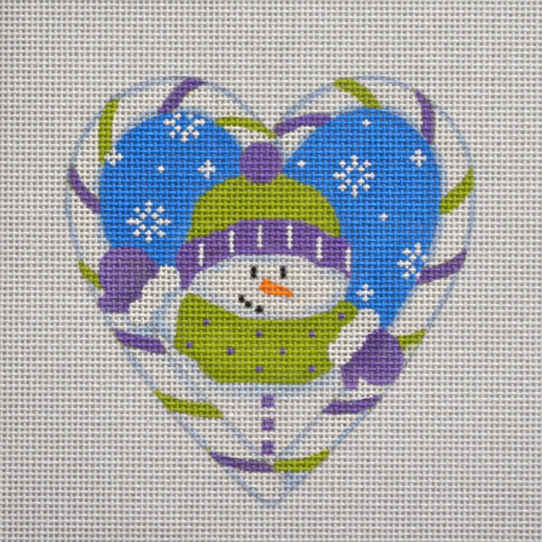 Snowmen Needlepoint Designs, Needlepoint Canvases | Snowmen with Hats ...