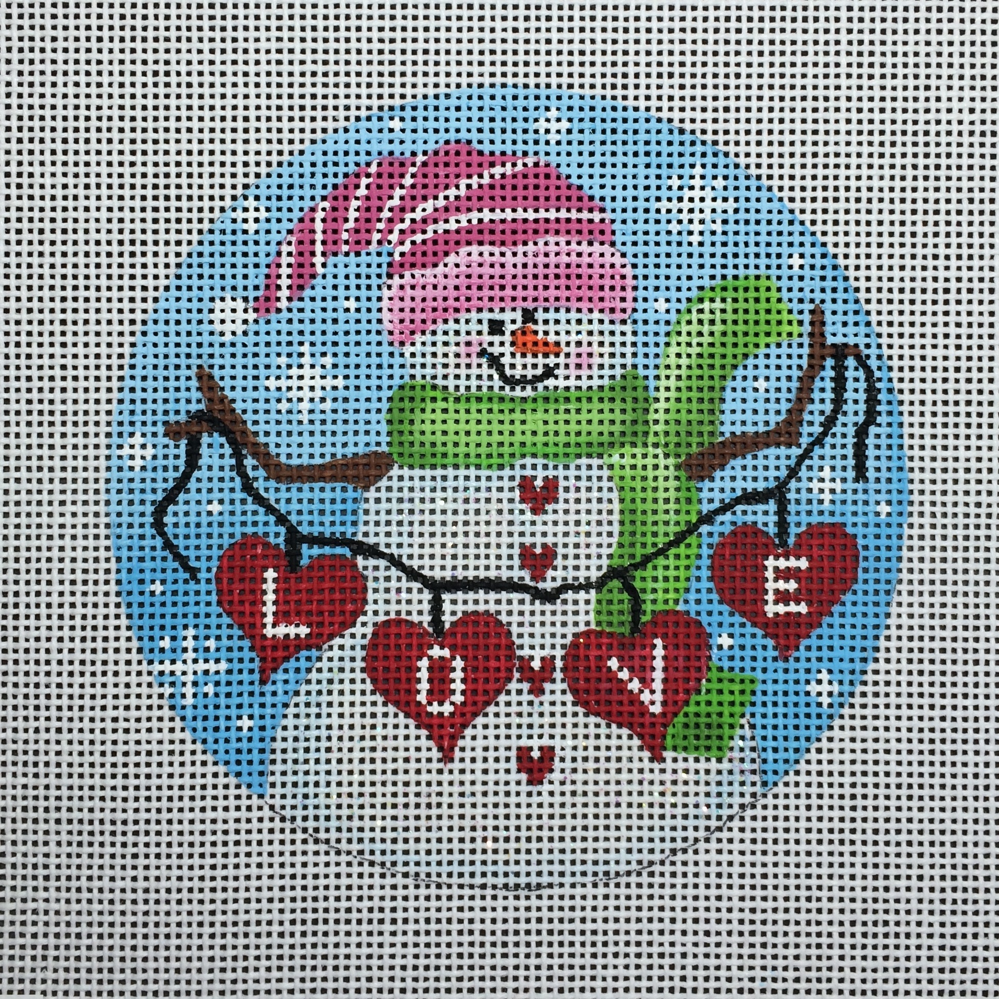 Snowmen Needlepoint Designs, Needlepoint Canvases | Snowmen with Hats ...