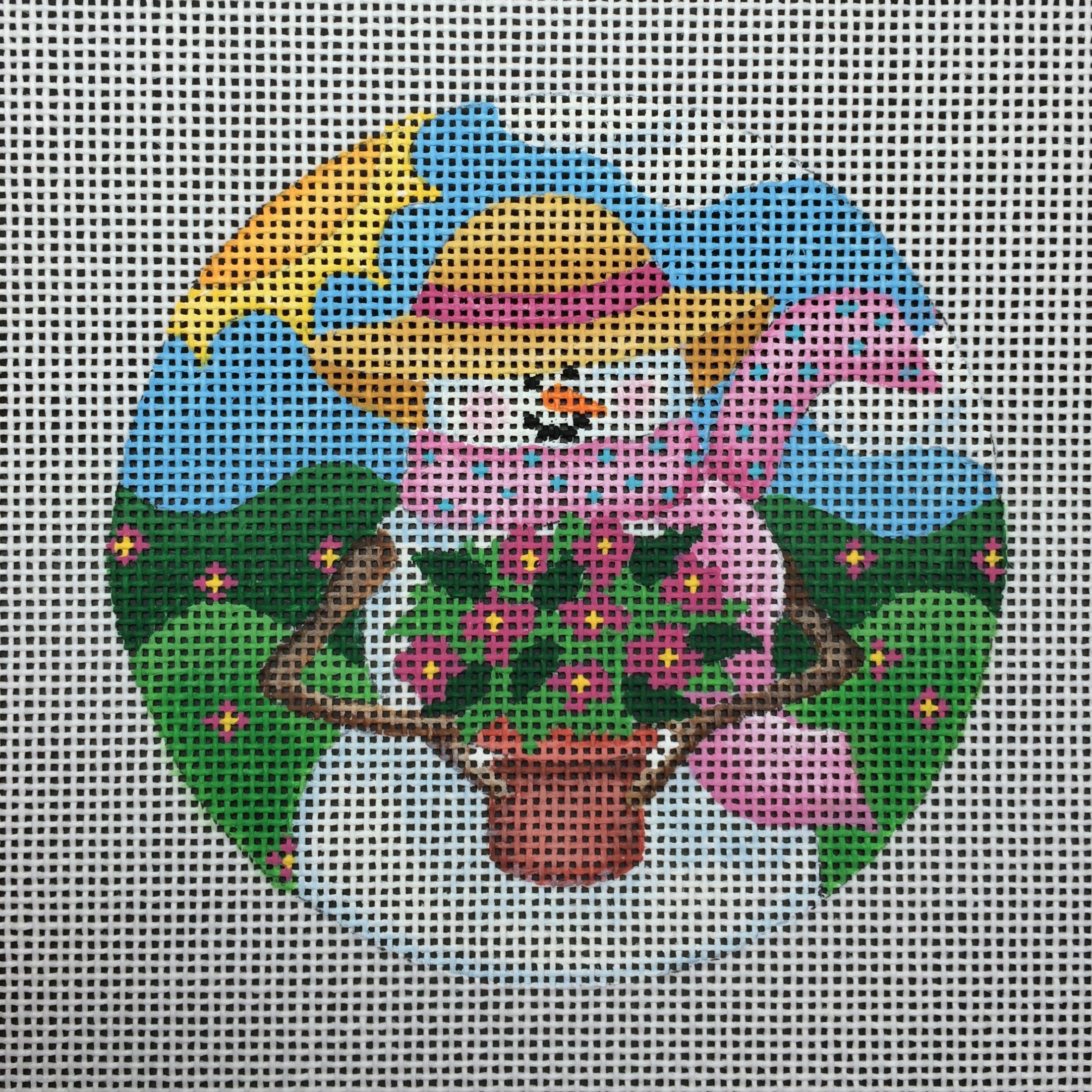 Snowmen Needlepoint Designs, Needlepoint Canvases | Snowmen with Hats ...