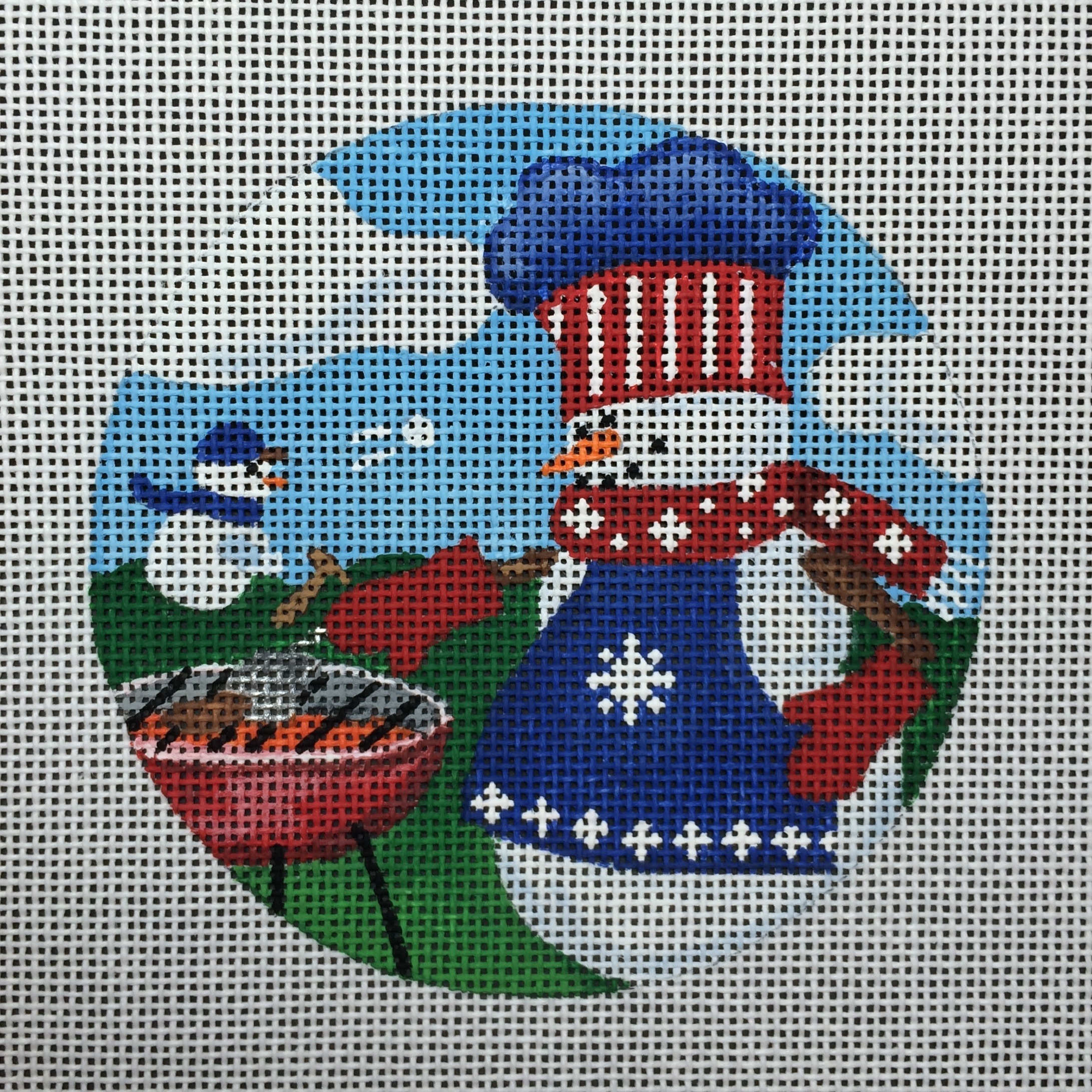 Snowmen Needlepoint Designs, Needlepoint Canvases | Snowmen with Hats ...