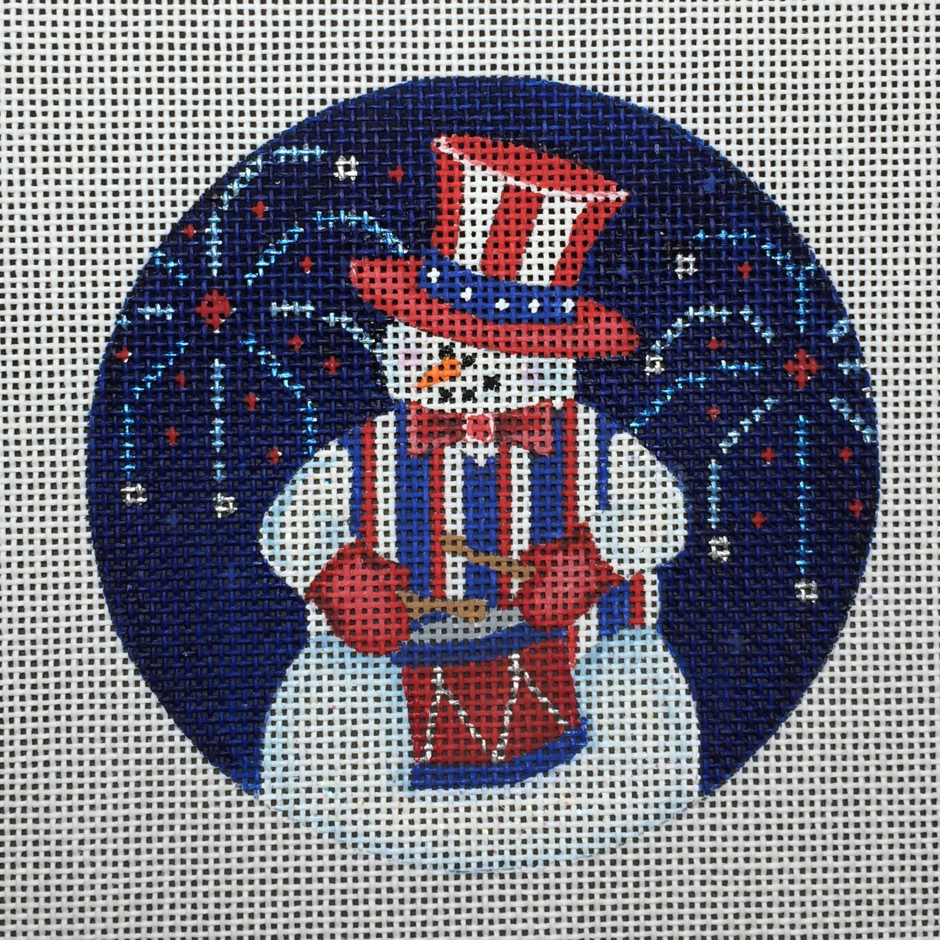 Snowmen Needlepoint Designs, Needlepoint Canvases | Snowmen with Hats ...