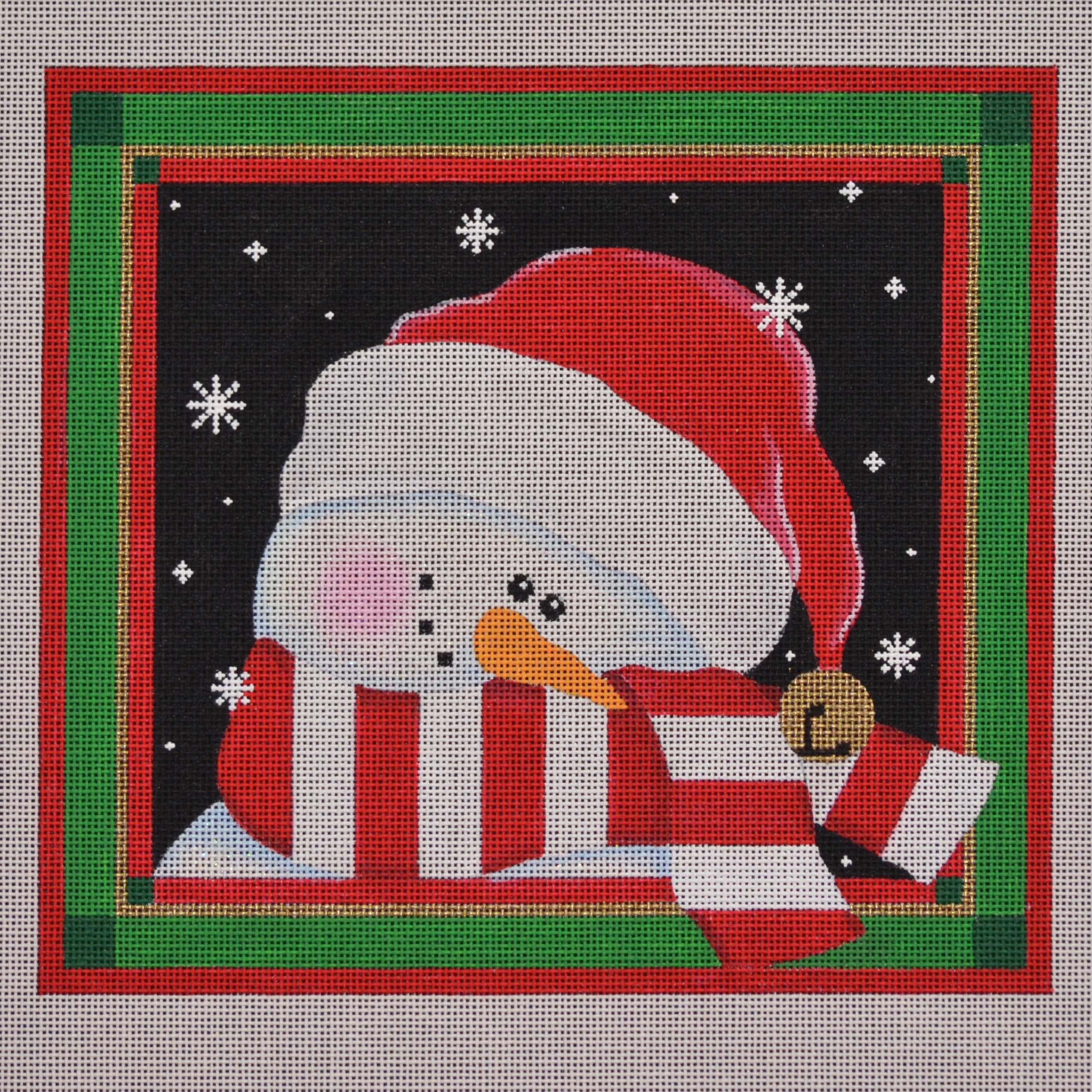 Snowmen Needlepoint Designs, Needlepoint Canvases | Snowmen with Hats ...
