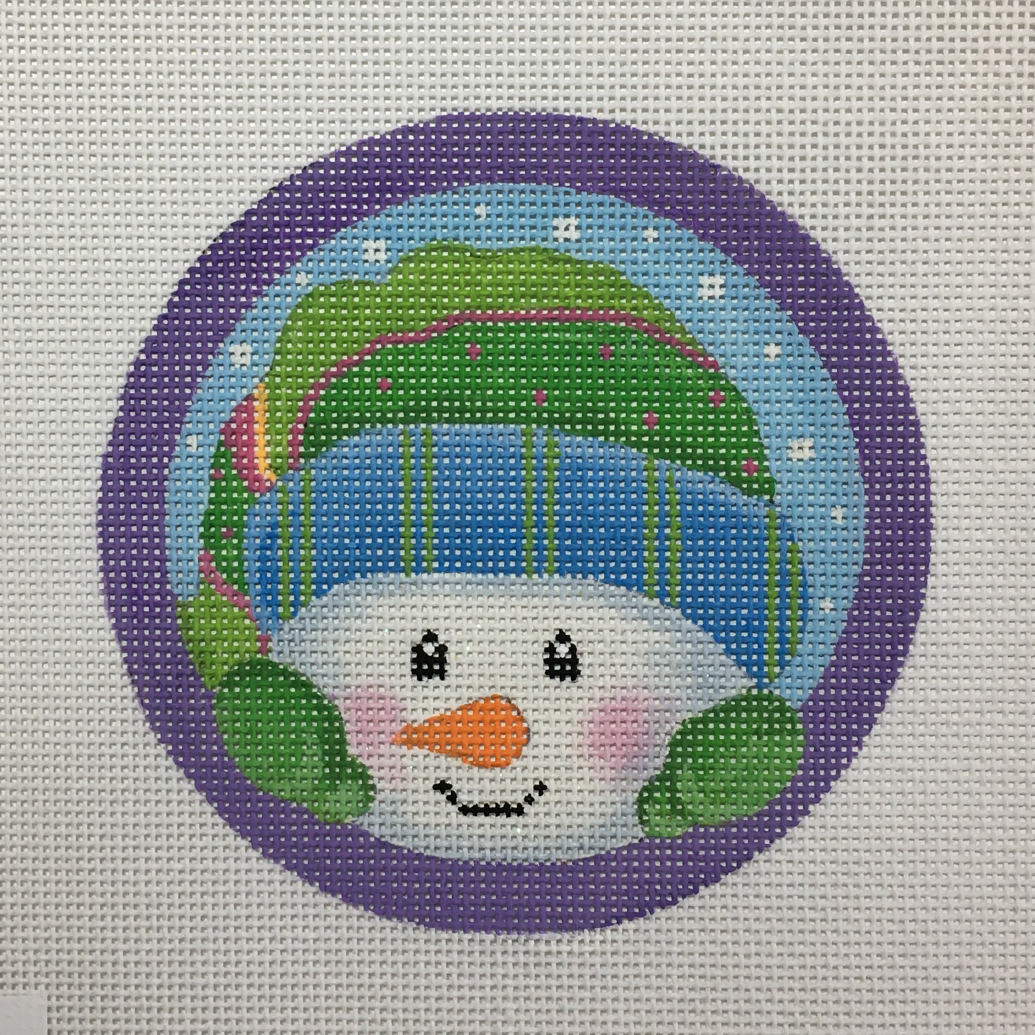 Snowmen Needlepoint Designs, Needlepoint Canvases | Snowmen with Hats ...