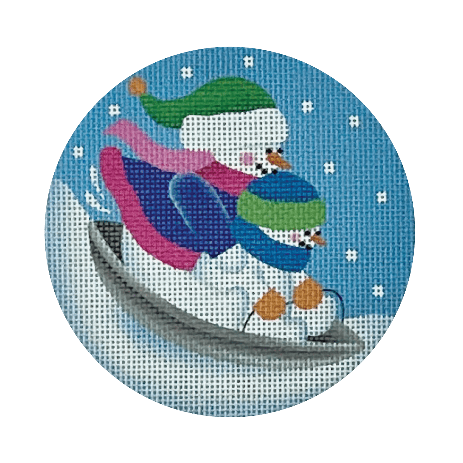 Snowmen Needlepoint Designs, Needlepoint Canvases | Snowmen with Hats ...